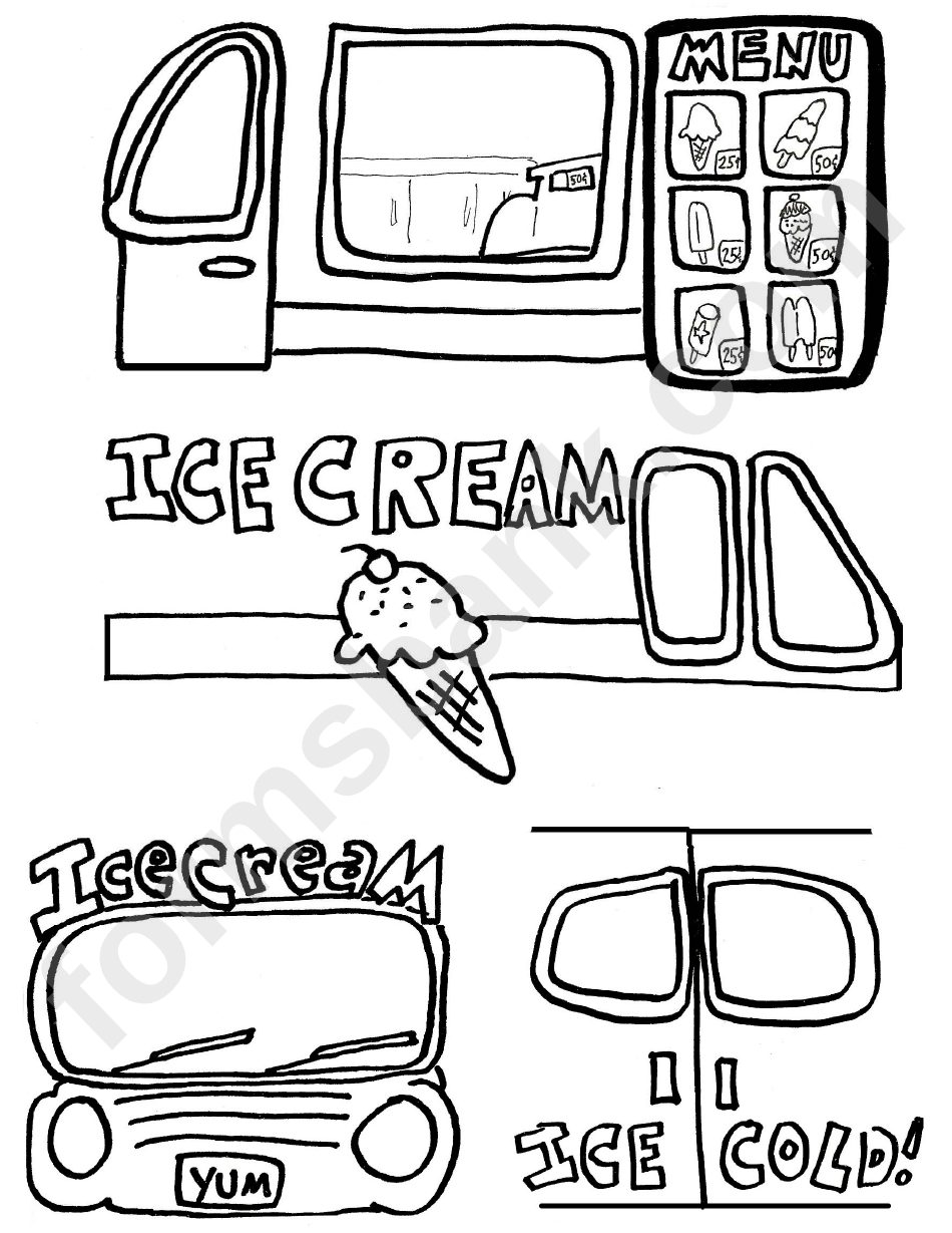 Ice Cream Truck Template Printable Pdf Download