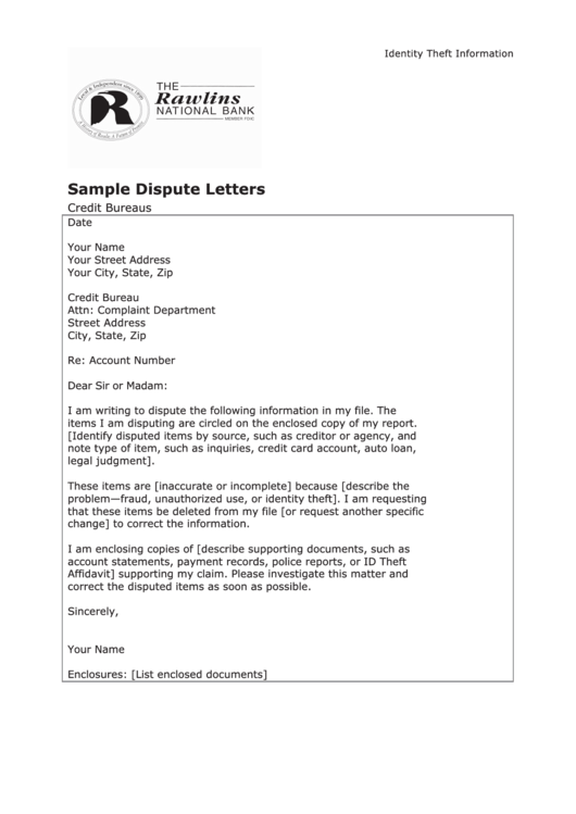 Download Dispute Credit Report Letter Pdf Cecilprax
