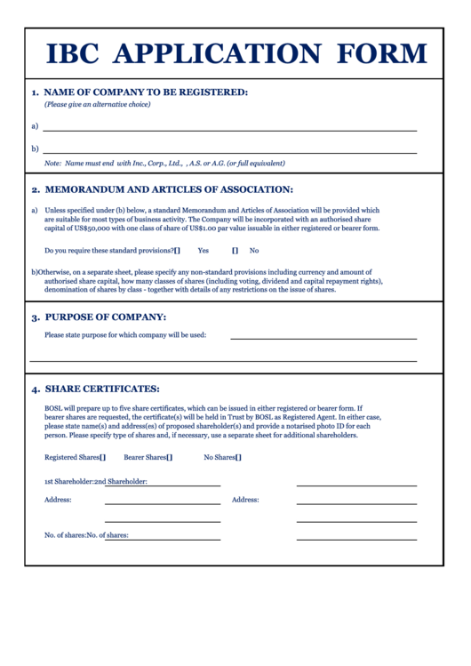 Top Ibc Application Form Templates free to download in PDF format