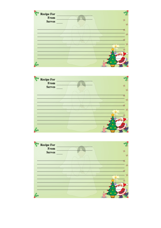 Christmas 3x5 Recipe Card Template Printable Pdf Download
