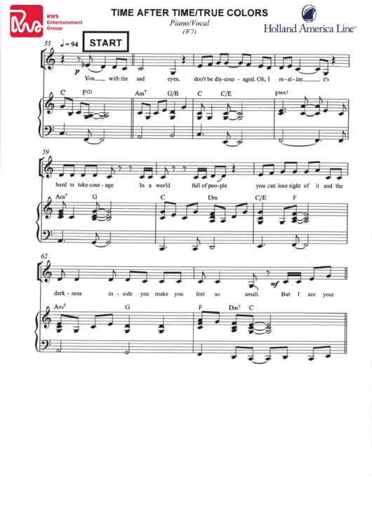 Time After Time True Colors Scale Sheet printable pdf download