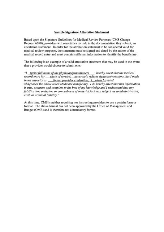 Attestation Letter Template