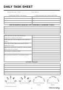 Daily Task Sheet printable pdf download