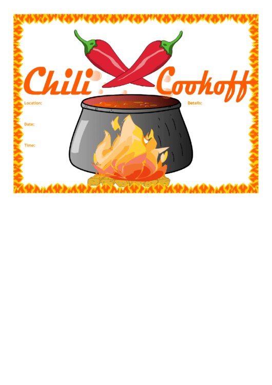 Chili Cook Off Flyer Template Printable Pdf Download
