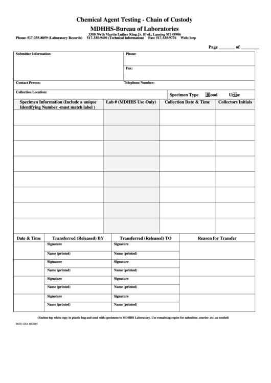 Top 33 Chain Of Custody Form Templates Free To Download In PDF Format