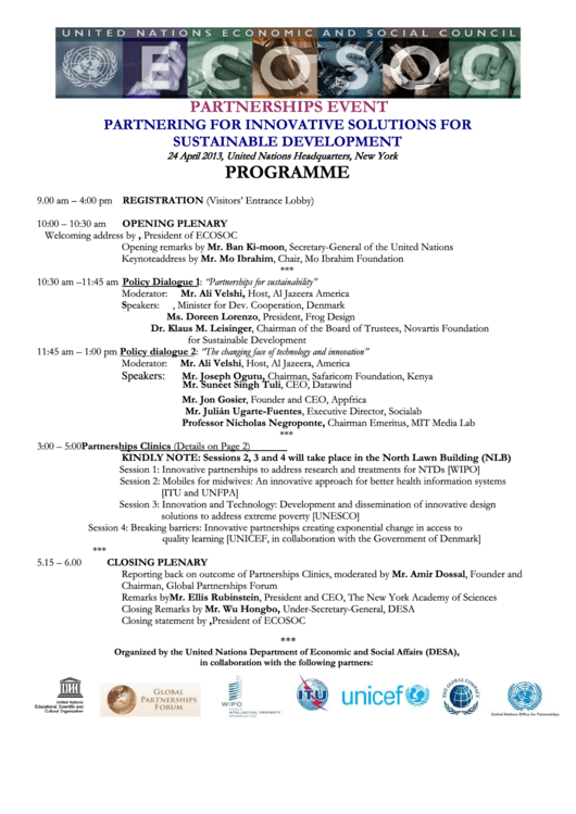 Un Partnerships Event printable pdf download