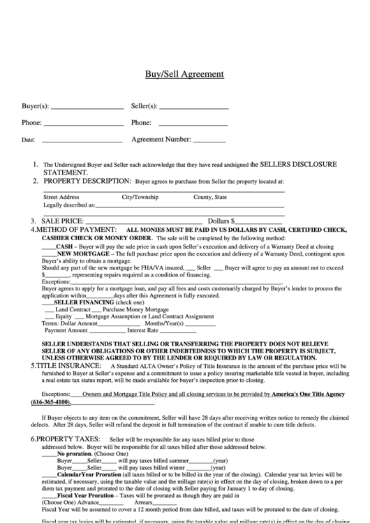 Buy sell Agreement Template Printable Pdf Download