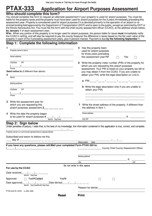 Top Ptax 333 Form Templates free to download in PDF format