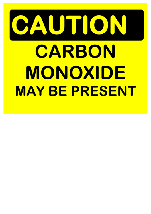 Caution Carbon Monoxide printable pdf download