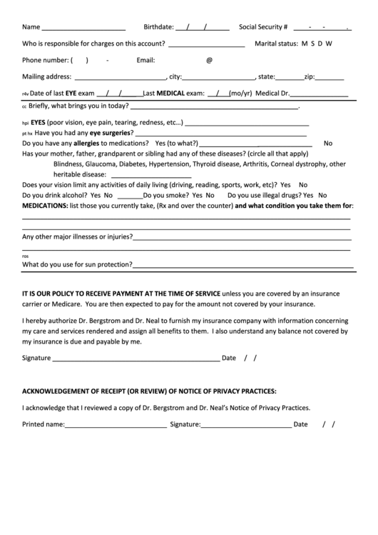 Medical Questionnaire Form printable pdf download