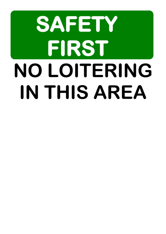 Safety First Sign Template printable pdf download