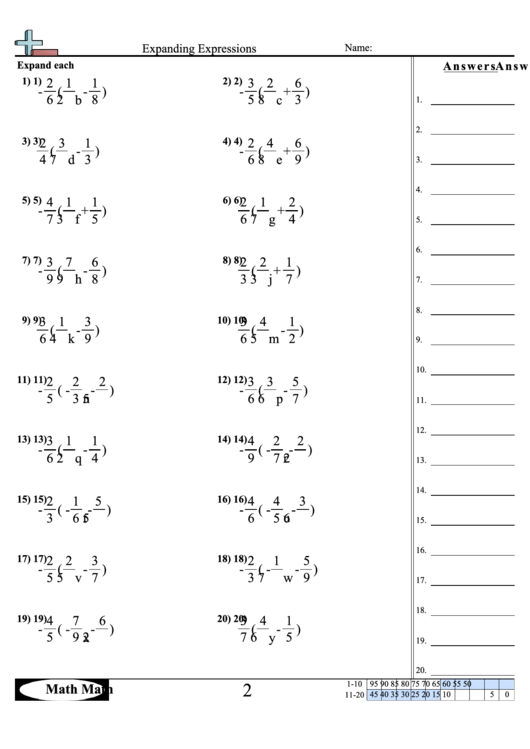 Expanding Expressions Worksheet printable pdf download
