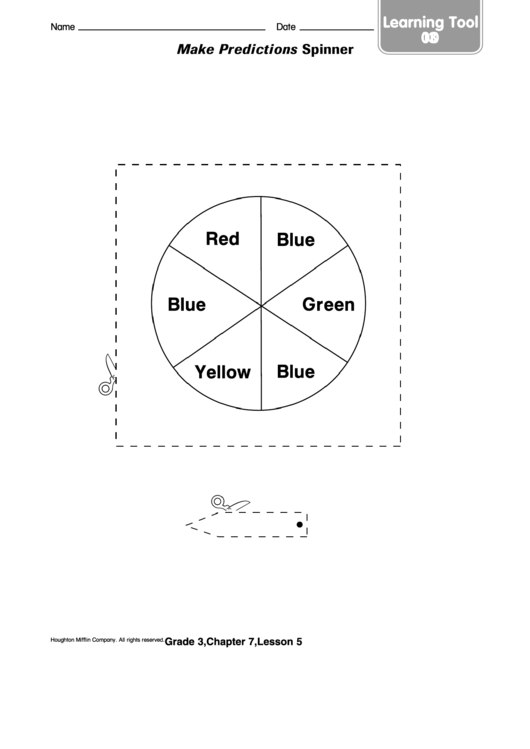 Make Predictions Spinner Template printable pdf download