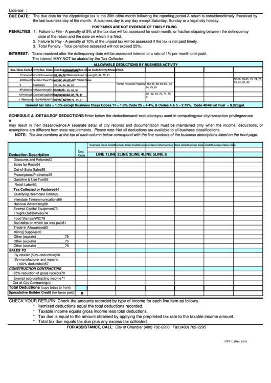 Form Tpt 1 Transaction Privilege Sales And Use Tax Return Form