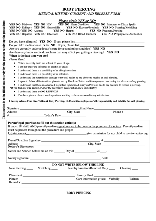 Top 6 Piercing Consent Form Templates Free To Download In PDF Format
