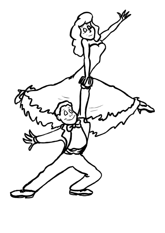 Coloring Sheet - Dancers printable pdf download