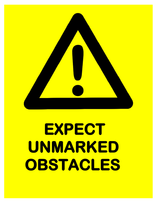 Caution Warning Unmarked Obstacles printable pdf download