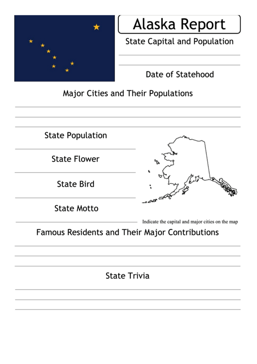 State Research Report Template - Alaska printable pdf download