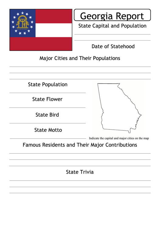 State Research Report Template - Georgia printable pdf download