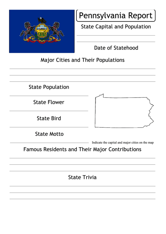 State Research Report Template - Pennsylvania printable pdf download