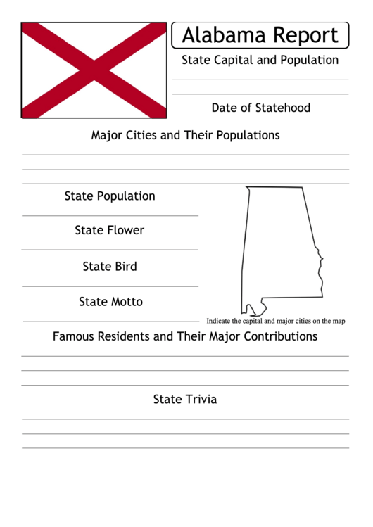 State Research Report Template - Alabama printable pdf download