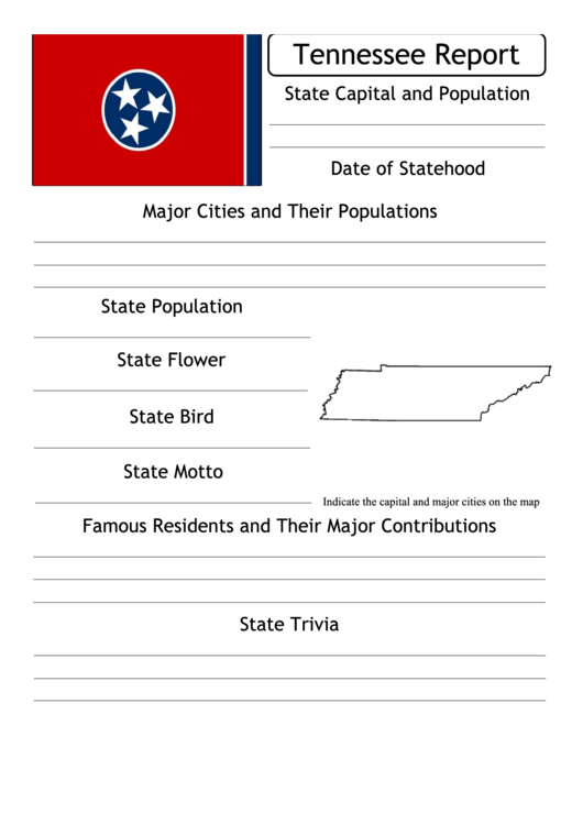 State Research Report Template - Tennessee printable pdf download