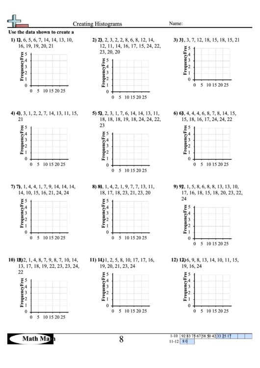 Creating Histograms Worksheet printable pdf download