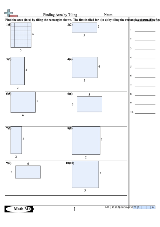 Finding Area By Tiling Worksheet printable pdf download
