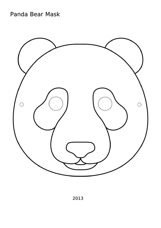 Panda Bear Mask Template printable pdf download