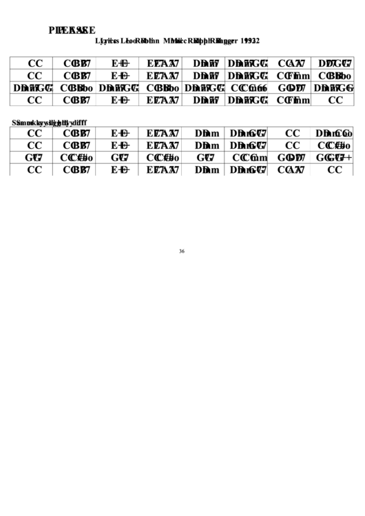 Please Chord Chart printable pdf download
