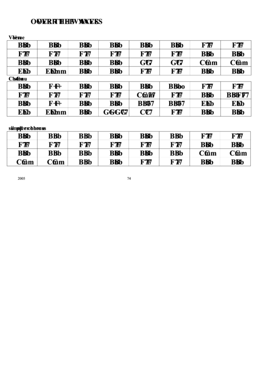 Over The Waves Chord Chart printable pdf download