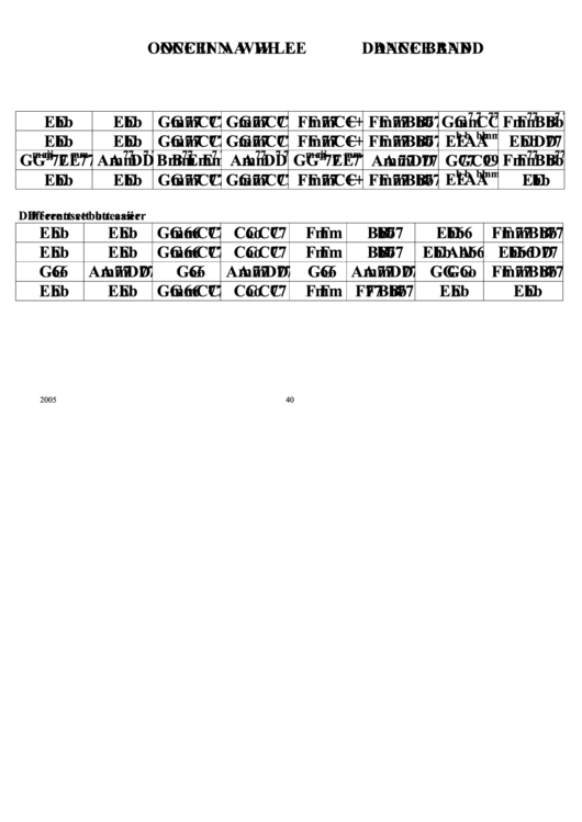 Once In A While (Dance Band) Chord Chart printable pdf download