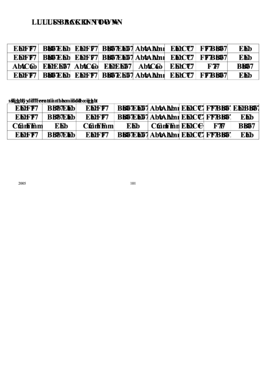 Lulus Back In Town Chord Chart Printable Pdf Download