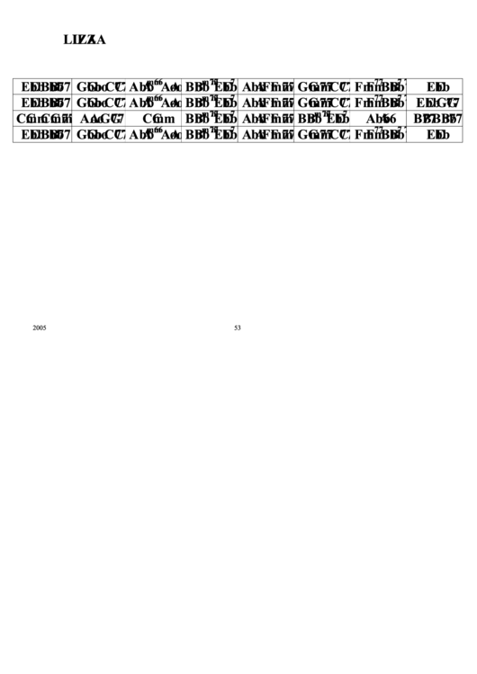Liza Chord Chart printable pdf download