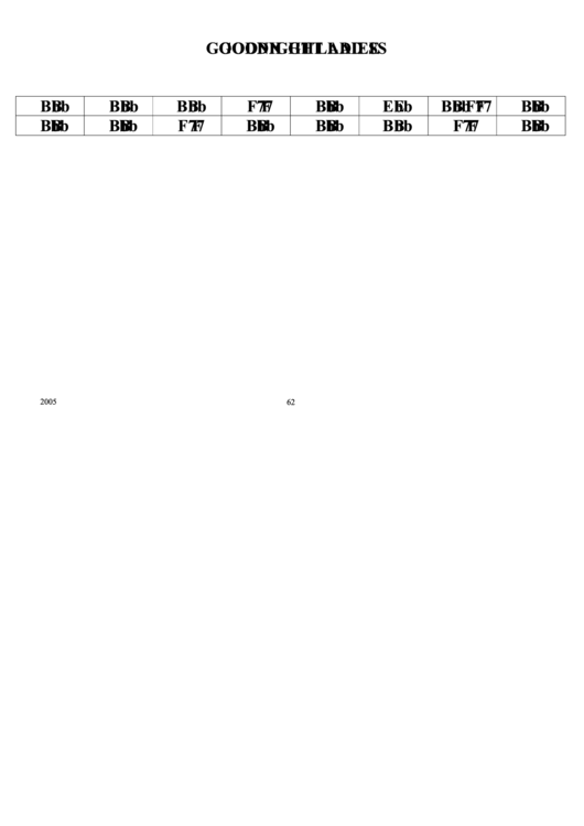 Goodnight Ladies Chord Chart printable pdf download