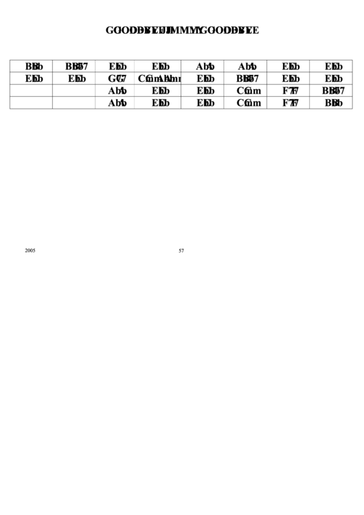 Goodbye Jimmy Goodbye Chord Chart printable pdf download