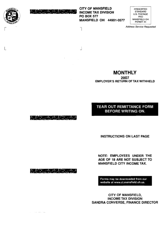 Form Ewr-99 - Employer'S Return Of Tax Withheld printable pdf download
