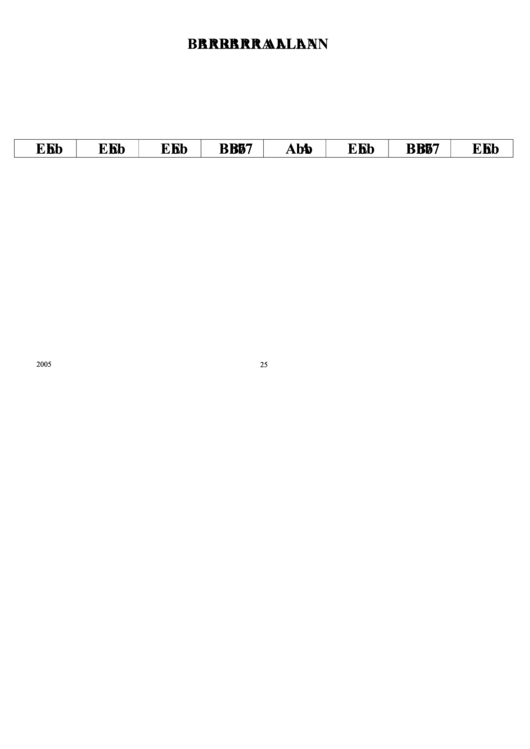 Jazz Chord Chart - Barbara Allan printable pdf download