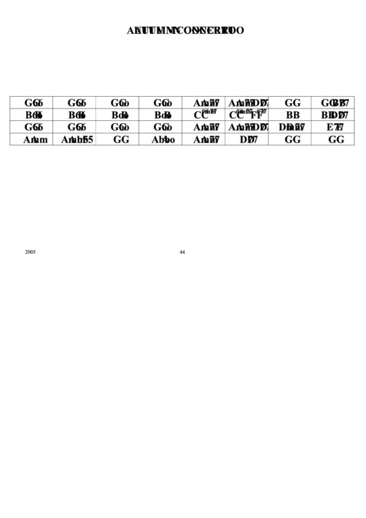 Autumn Concerto Chord Chart printable pdf download