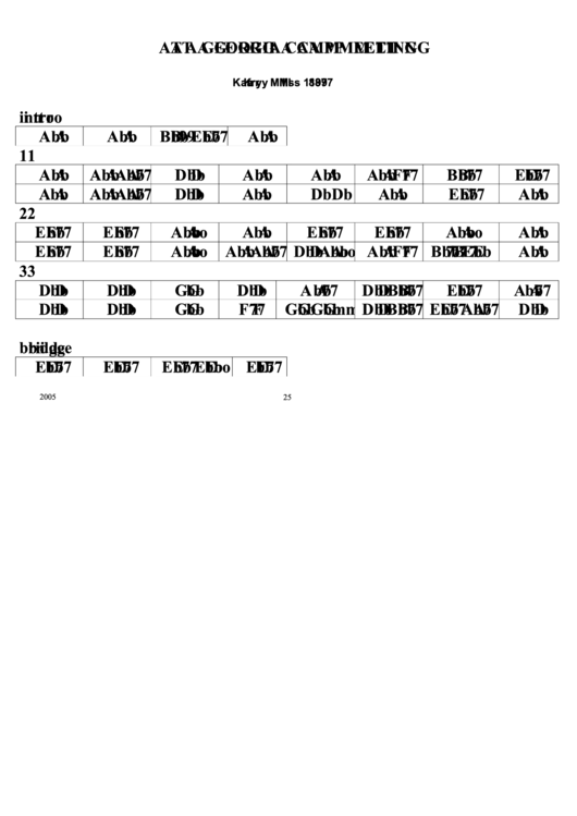 At A Georgia Camp Meeting Chord Chart printable pdf download