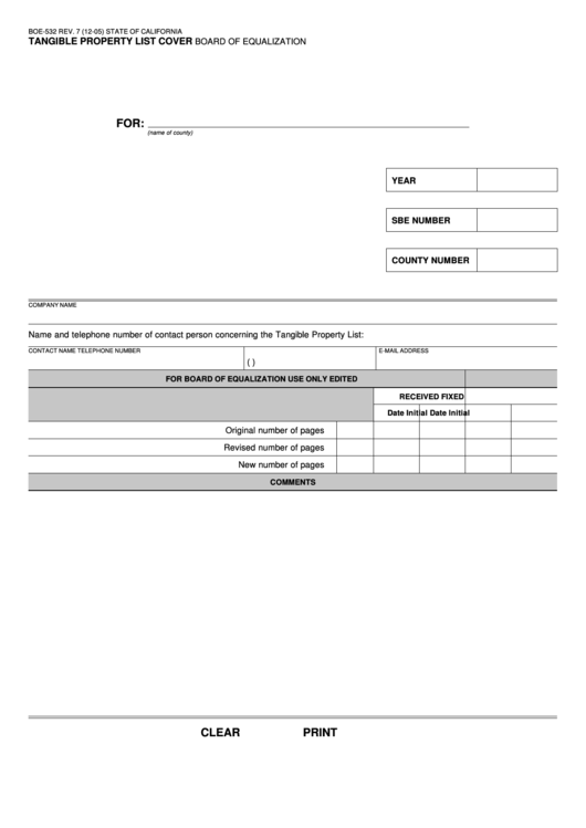 Fillable Form Boe-532 - printable pdf download