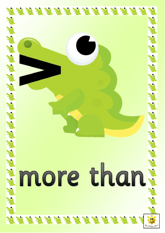 More Than Less Than Crocodile Card Templates printable pdf download