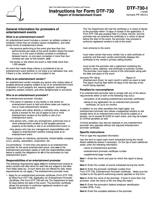 Form Dtf-730 - Instructions printable pdf download