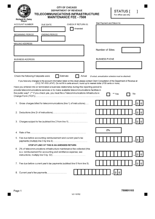 Form 7508 - Telecommunications Infrastructure Maintenance Fee printable ...