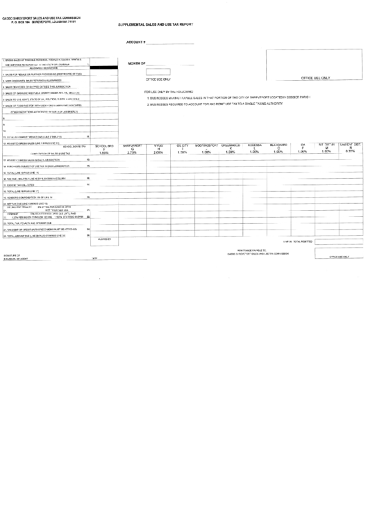 Supplemental Sales And Use Tax Report Form printable pdf download