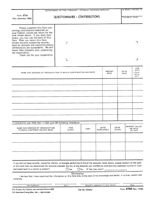 Top Irs Form 4744 Templates free to download in PDF format