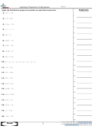 Applying Properties Of Operations Worksheet printable pdf download