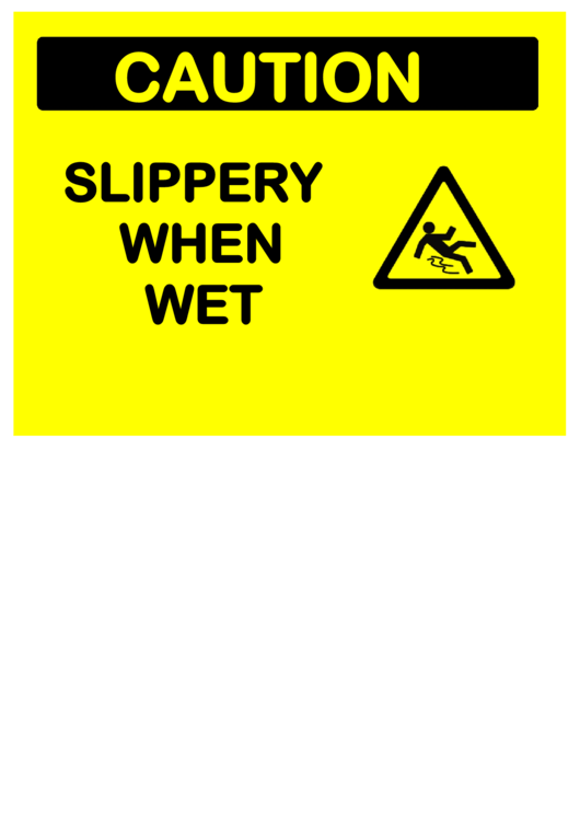 Slippery When Wet Sign printable pdf download
