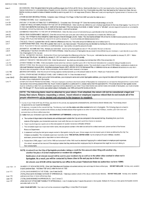 Form Nre Instuctions printable pdf download