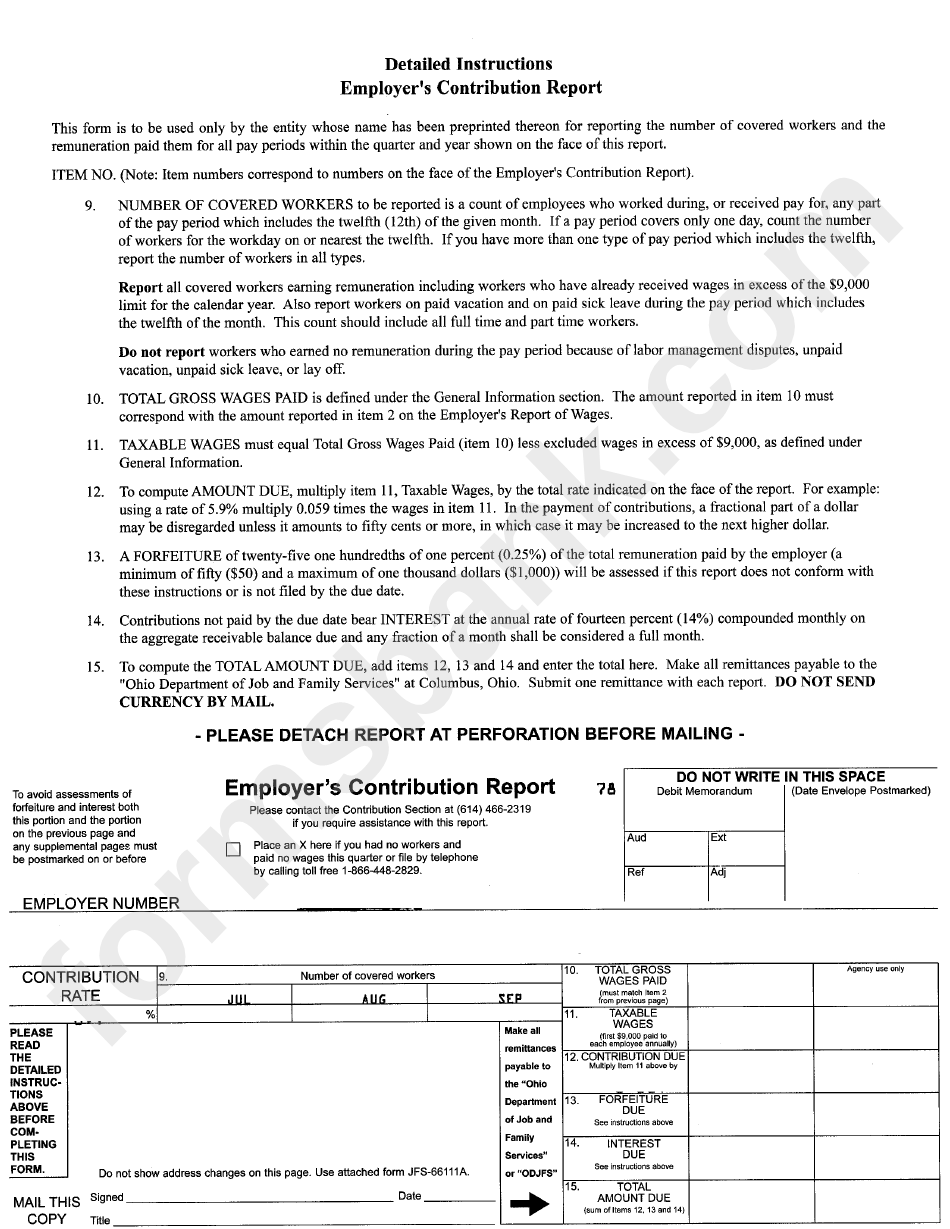 Employer'S Contribution Report printable pdf download